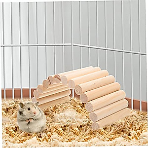 Ipetboom Toy for Mice Chews Cage Hanging Climbing Long Chinchilla Pig Ladder Suspension Multi-Function Pet Small Bridge Rat Sugar Parrot Animals Plaything Exercising Hamster Wooden Glider