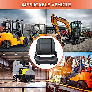 TICSEA Universal Forklift Seat,Tractor Seat with Adjustable Back,Safety Belt and Operator Position Switch,Excavator Skid Loader Backhoe Dozer Telehandler
