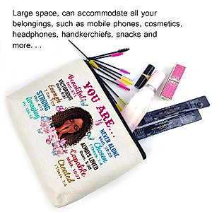 LANBAIHE African American Cosmetic Bag Gift - You are Unique Special Lovely Chosen Forgiven Travel Makeup Zipper Bag Black Gir & Women Gift Inspirational Gifts,Gifts for Friends,Sisters