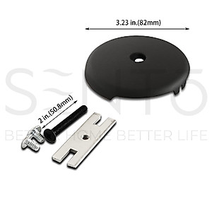 SENTO Black Tip-Toe BathTub Drain Trim Set Assembly Stopper Kit, Fit both 1-1/2 Inch or 1-5/8 Inch Strainer and Stopper, Heavy Duty Metal with Matching Screws, Easy Installation, Matte Black