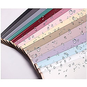 JOSON 30 Sheets /15 Colors Waterproof Gold Edge Flower Wrapping Paper,Florist Bouquet Supplies,DIY Crafts,Gift Packaging or Gift Box Packaging, 23x23Inch