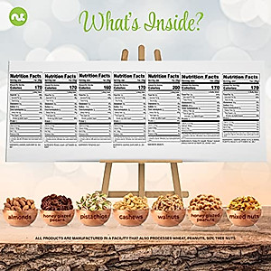 Easter Nut Collection Gift Basket in Elegant Box (7 Assortments) Gourmet Food Bouquet Arrangement Platter, Birthday Care Package, Healthy Kosher Snack Tray, Adults Men Women