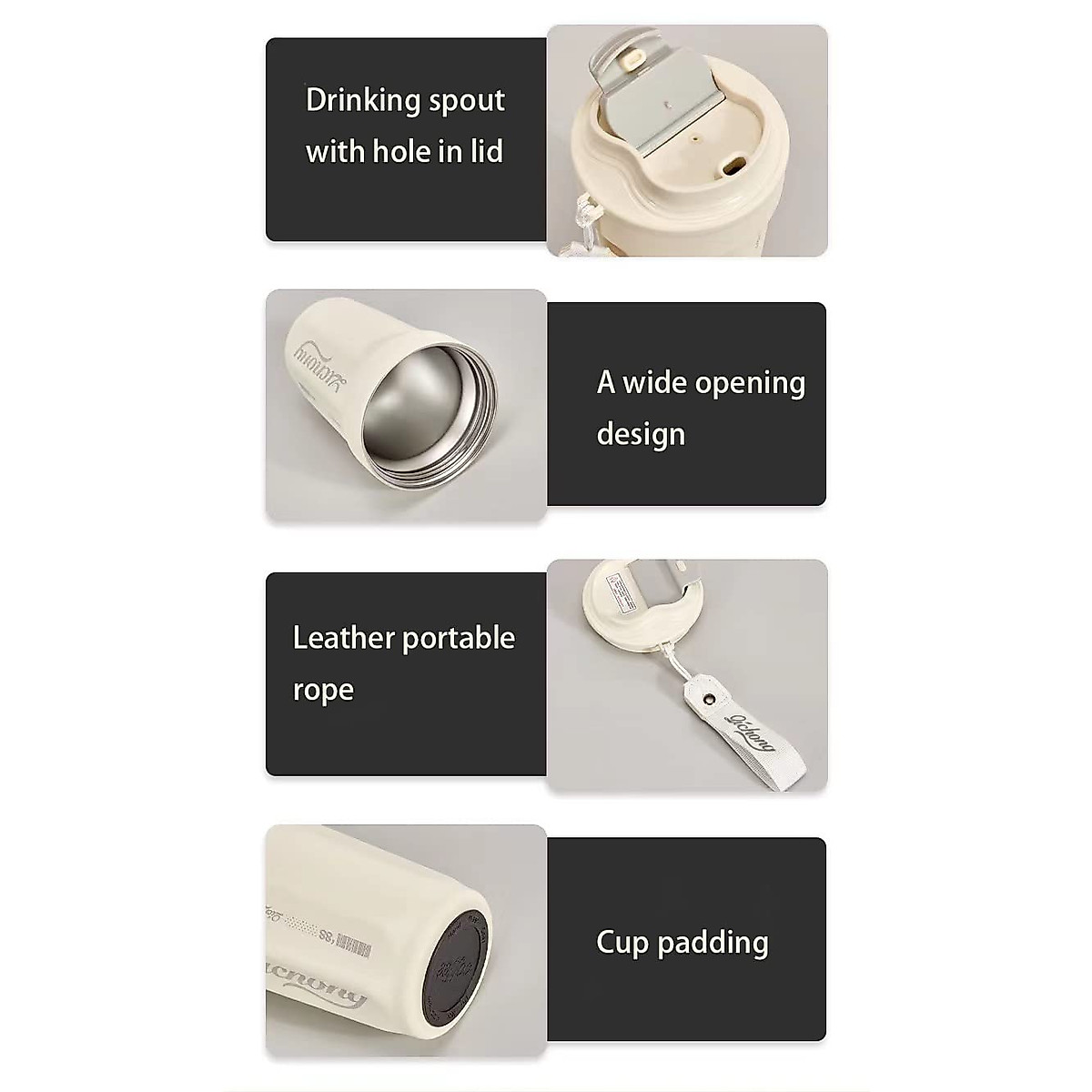 16 oz New 316 Stainless Steel Vacuum Insulated Tumbler - Coffee Travel Mug Spill Proof with Lid - Thermos Cup for Keep Hot/Ice Coffee,Tea and Beer (D)