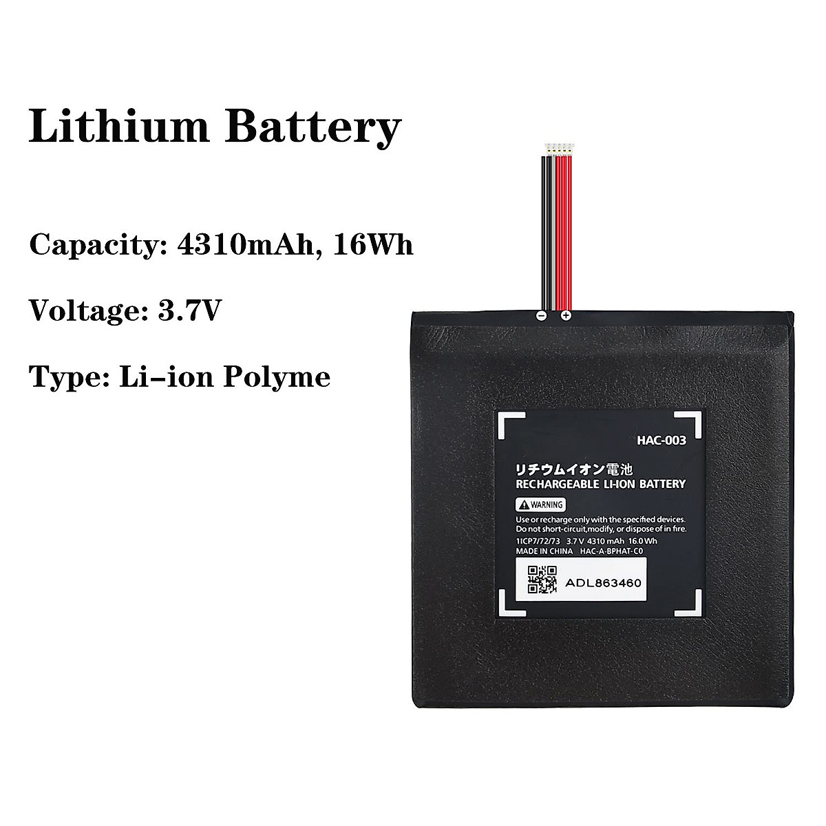 JAOYSTII HAC-003 Battery Replacement Compatible with Nintendo Switch Console, 4310mAh Battery with Screwdriver Repair Tool Kit