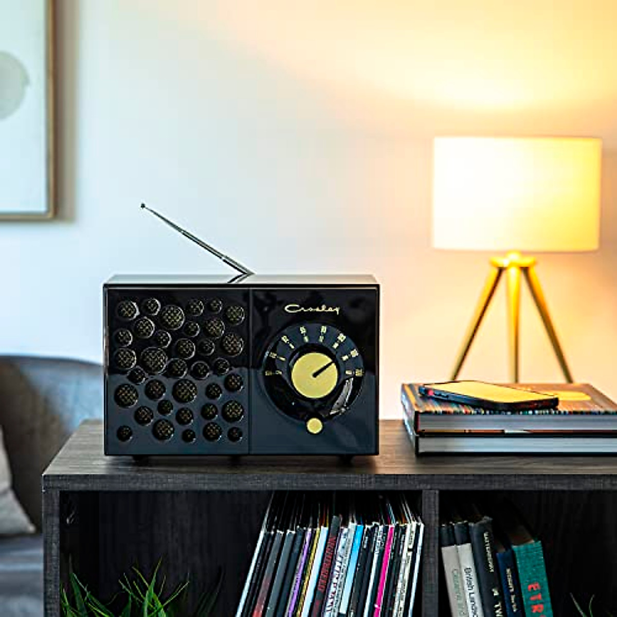 Crosley CR3042A-BK Maverick Portable AM/FM Radio with Bluetooth Receiver, Black