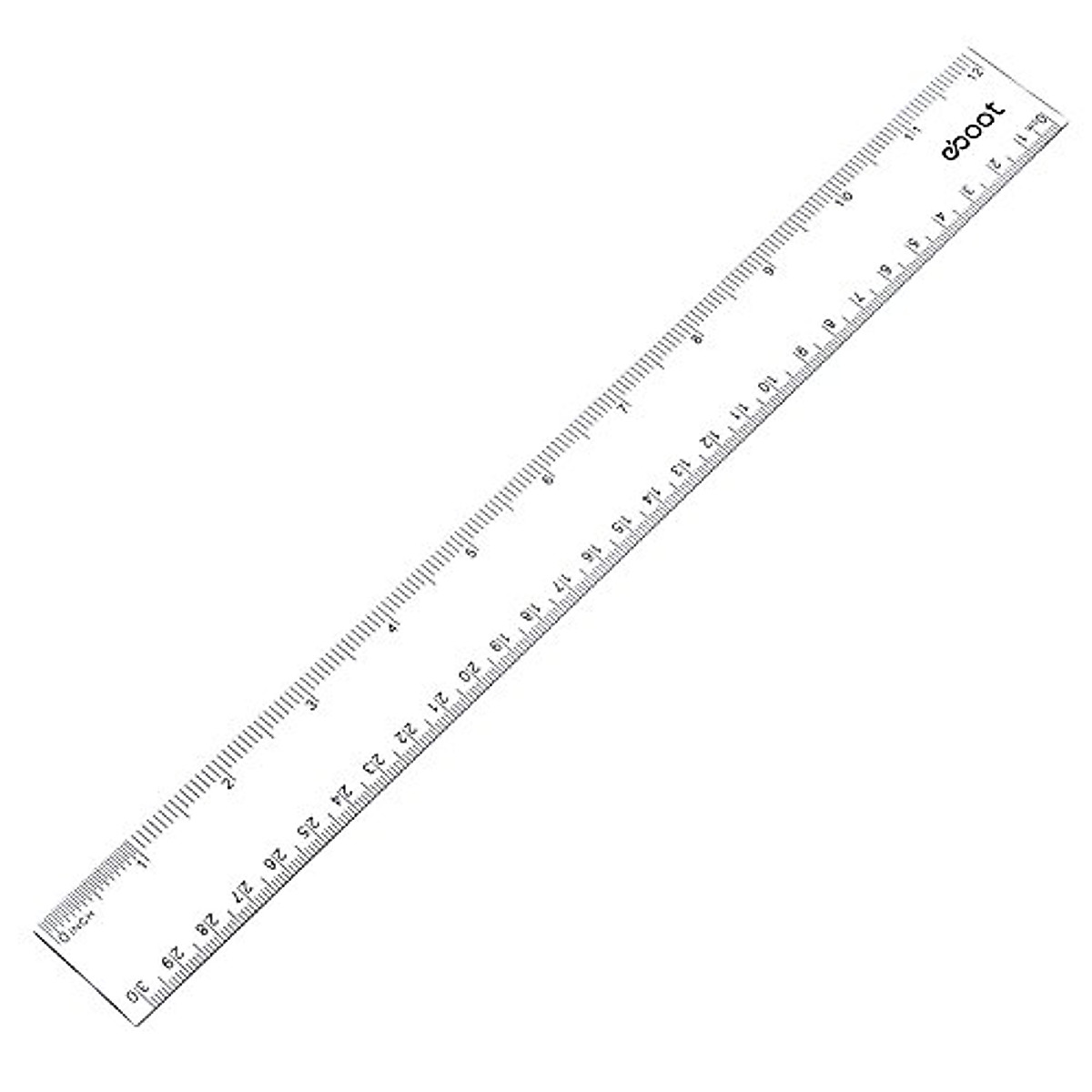 eBoot Plastic Ruler Straight Ruler Plastic Measuring Tool 12 Inches, 2 Pieces (Clear)
