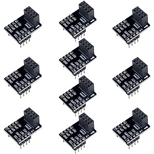 Stemedu ESP8266 ESP-01 Adapter ESP01 Breakout Board for ESP01S Wireless Serial WiFi Transceiver Network Module, Combo 10.
