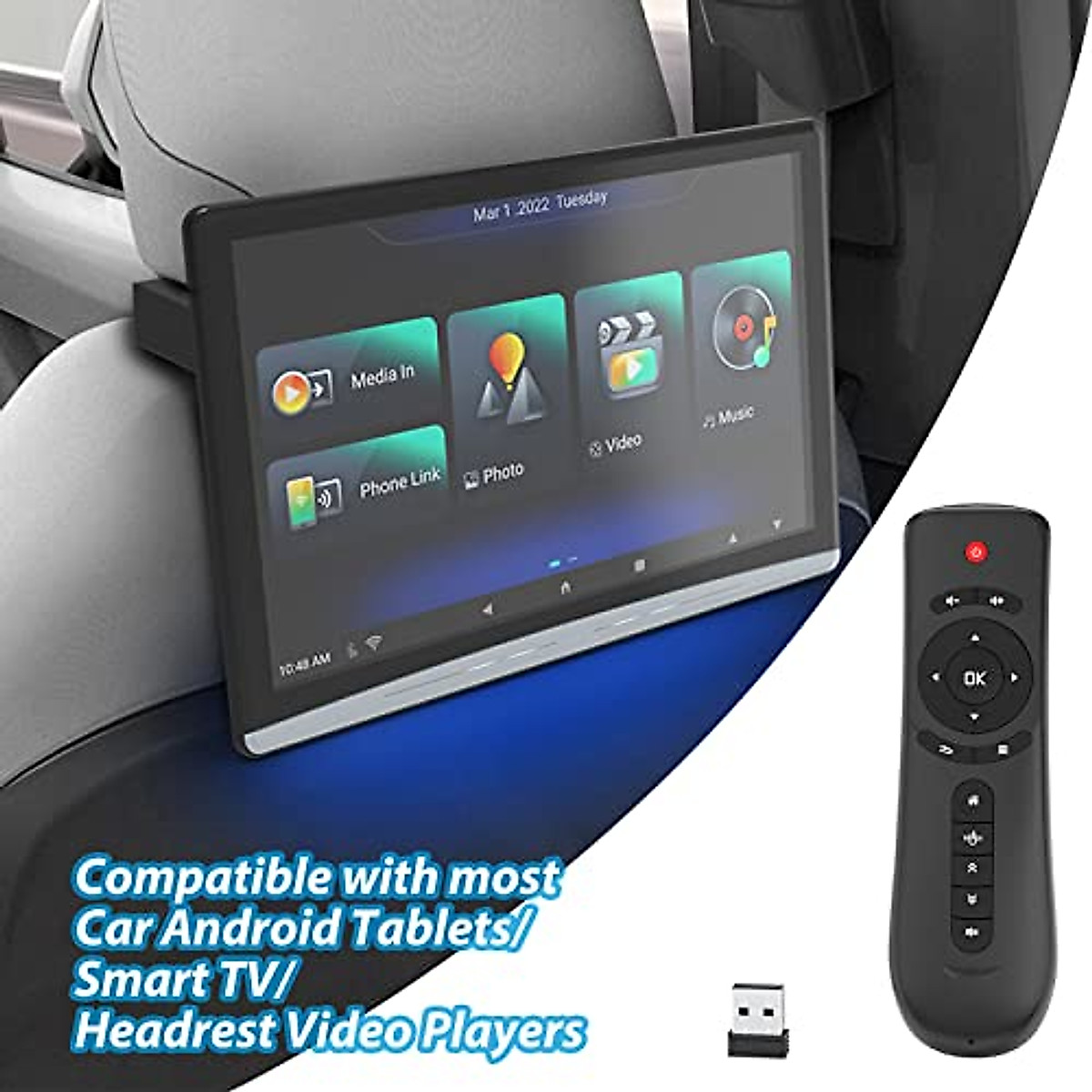 Deybon 2.4G Wireless Remote Control for Car Android Tablets Smart TV Air Remote Mouse Compatible with Car Android Tablet Realized via USB Port