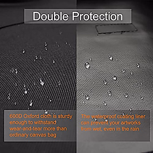 Cupohus Waterproof Art Portfolio Bag 20’’ x 26’’ for 18" x 24" Artworks with Outer Pockets and Handle, Student Carrying Storage Bag