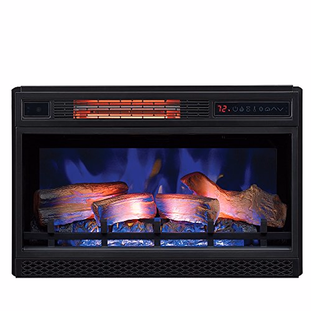 ClassicFlame 26" 3D Infrared Quartz Electric Fireplace Insert Plug and Safer Sensor, Black