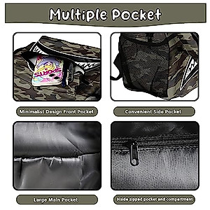 Cbntnaf Camo Daypack for Women Men, Shark Teeth Bookbag for Boys Girls, Large Capacity Lightweight Backpack for School Work Camping Hiking