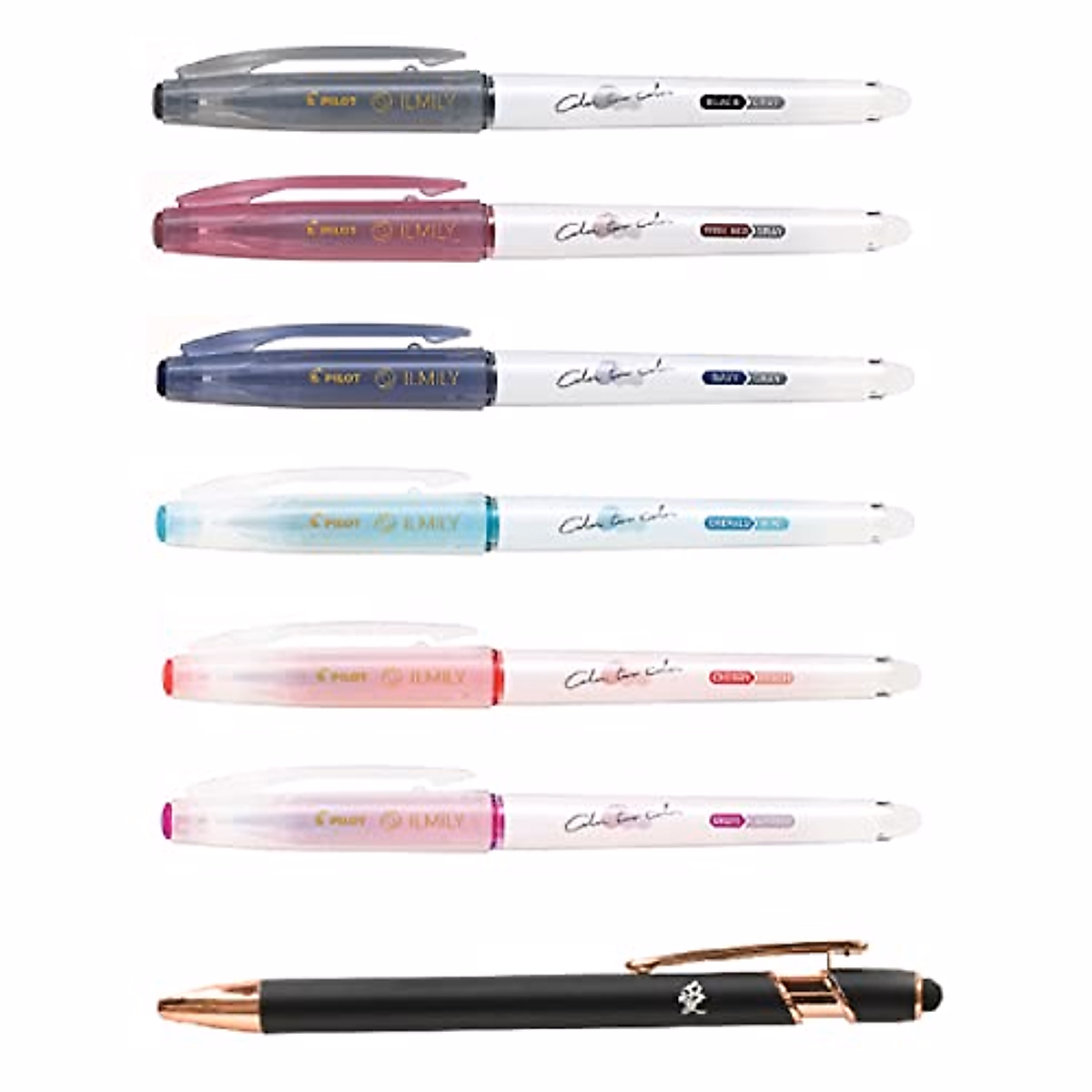 ILMILY Pilot Japan Gel Ink Ballpoint Pen Color Two Color 6 Ballpoint Pens That Change Color When Rubbed 0.4mm LIL-25S4-6C With Original Stylus Ballpoint Touch Pen