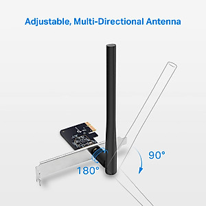 TP-Link PCIe WiFi Card AC600 for Desktop PC, Dual Band Wireless Internal Network Card(Archer T2E) High-Gain Antenna, MU-MIMO, WPA3, Low Profile, Supports Windows 10/11