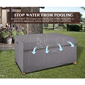 Patio Table Covers Waterproof Rectangular, Hickory Patio Furniture Covers Gray 109''L x 84''W x 32''H Rectangle Outdoor Lawn Table and 7-9 Chairs Covers All Weather Proof