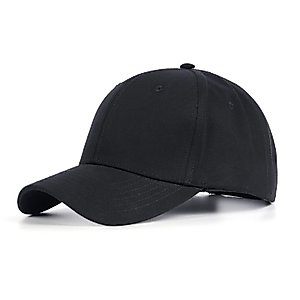 Zylioo XXL Oversized Ball Cap,Large High Crown Dad Cap for Big Heads,Structured Baseball Hats Adjustable 23.5"-25.2" Black