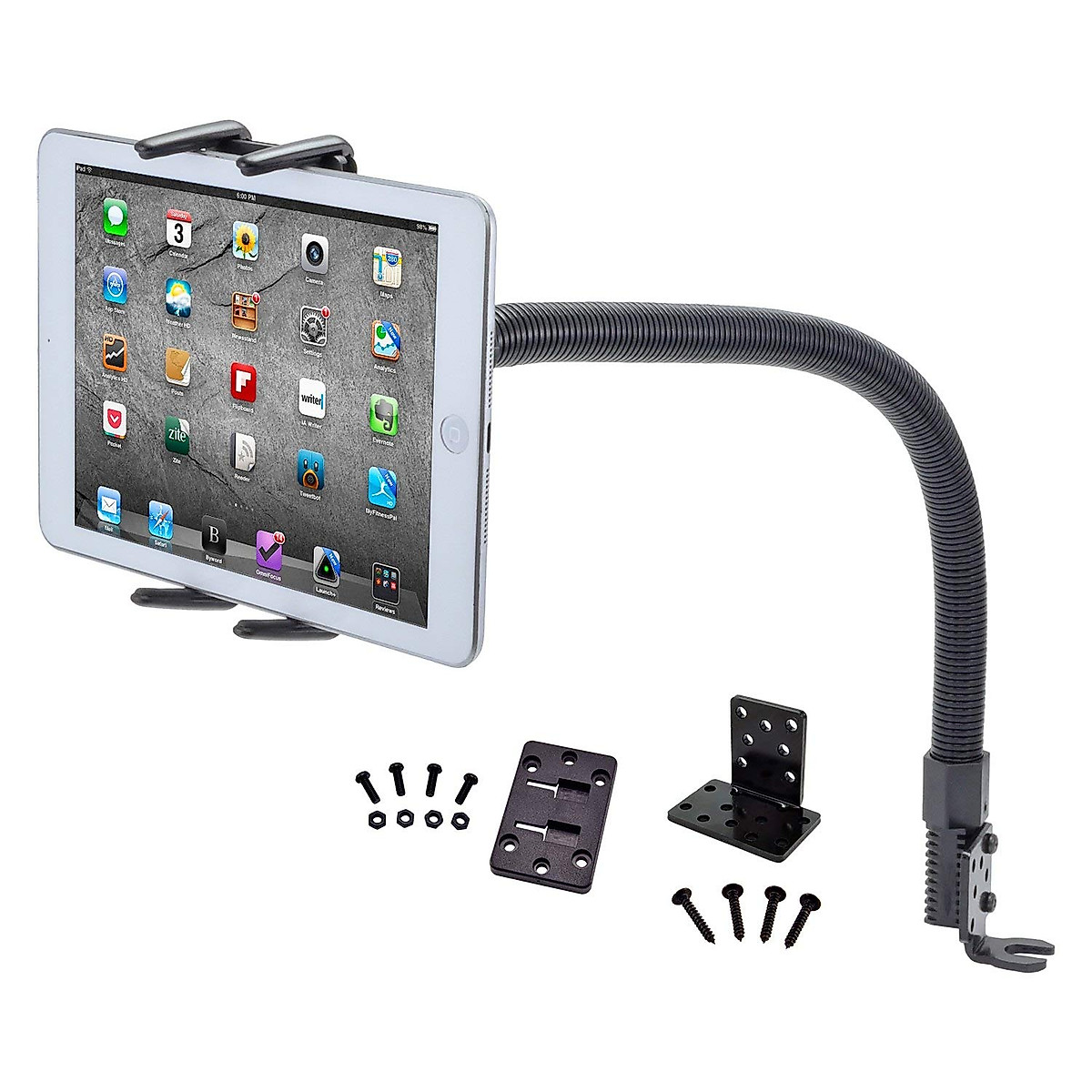 Arkon Mounts - Car Seat Rail Phone or Tablet Mount | Flexible Positioning | 22" Gooseneck | 360° Adjustability | Tablet Holder fits iPhone, Galaxy, Note and more | Up to 8" Screen Size