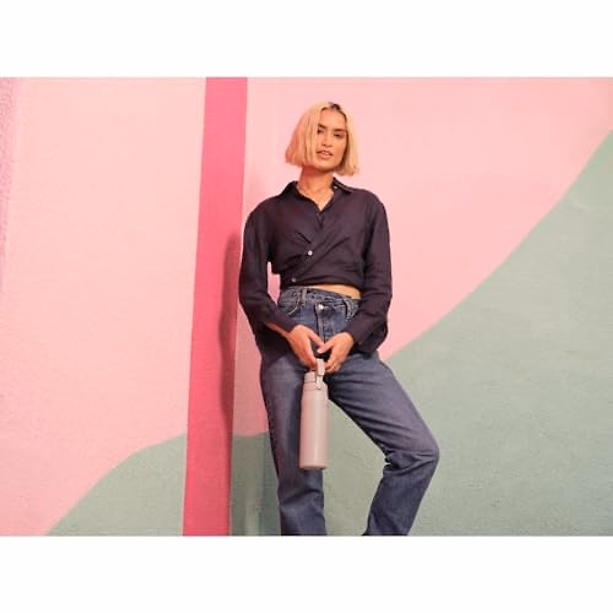 Stanley IceFlow Fast Flow Water Bottle 24 oz | Angled Spout Lid | Lightweight and Leakproof for Travel and Sports | Insulated Stainless Steel | BPA-Free | Ash