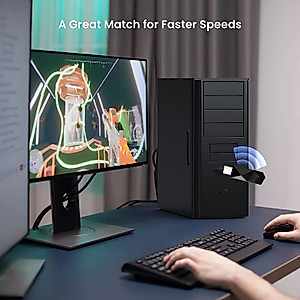 DBIT AX1800 WiFi 6 USB Adapter for Desktop PC (D1-X18) Long Range Wireless Network Adapter USB WiFi Dongle with USB3.0, 5GHz/1201Mbps + 2.4GHz/574Mbps, MU-MIMO, OFDMA, Supports Windows 11/10