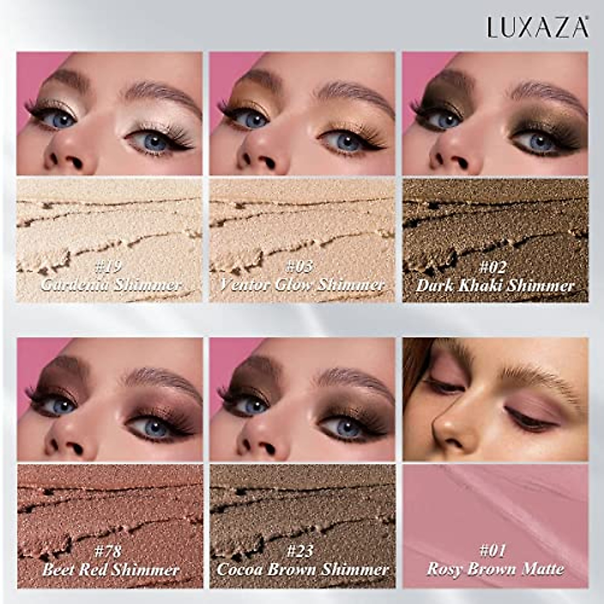 LUXAZA 6PCS Neutral Eyeshadow Stick Blush Pearl Pink Brown Makeup Set,Metallic And Matte Shimmer Cream Eye Shadow Pencil Crayon,Eye Brightener Highlighter Eyeliner Crayon Make up Set