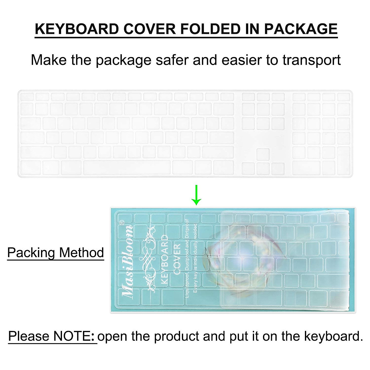 Silicone Keyboard Cover Skin for iMac Wired USB Keyboard with Numeric Keypad MB110LL/B (A1243) US Layout Protector Skin Accessories Transparent