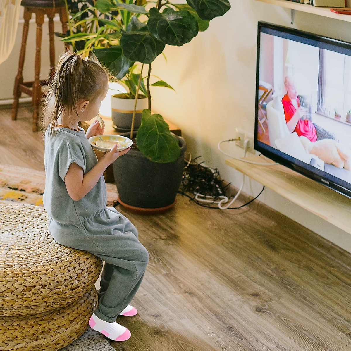 Bemeol Girls Socks 12 Pairs Ankle Athletic Socks Cotton Sports Socks For Little Big Kids(7-10 Years)