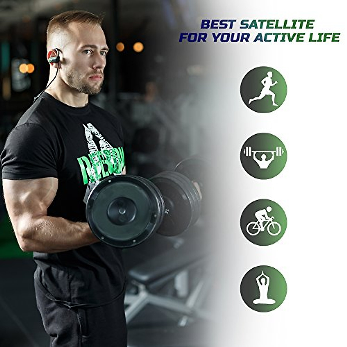 Edelin Bluetooth Headphones - Wireless Earbuds with Mic HD Stereo Noise Cancelling Waterproof IPX7 for Sport Running Gym - Earphones Compatible iPhone 8 X Samsung Galaxy S9 Android iOS - Headset