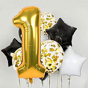 40 Inch Gold Large Numbers Balloons0-9,Number 3 Digit Helium Balloons,Foil Mylar Big Number Balloons for Birthday Party Supplies Decorations