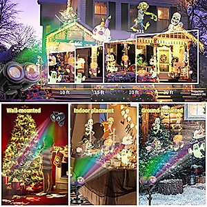 Projector Lights Outdoor Indoor Decoration with Remote Control, 3D Ocean Wave & Patterns Effect 2-in-1, 16 Effects Cards for Valentine's Day Holiday Party Decor