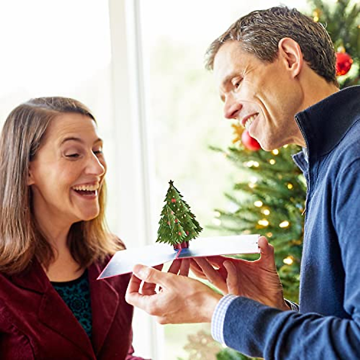 Lovepop Festive Christmas Tree Pop Up Card, 5x7-3D Greeting Card, Pop Up Christmas Cards, Kids Christmas Card, 3D Holiday Card, Winter Cards