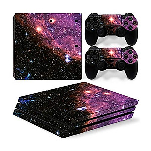Mcbazel Vinyl Decal Protective Skin Cover Sticker for PS4 Pro Console & Controller - Galaxy
