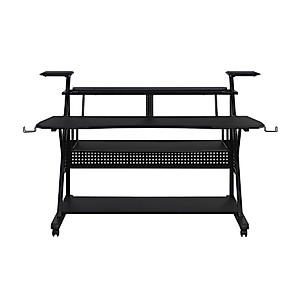Acme Furniture Metal and Wooden Music Desk with Wheels, Black