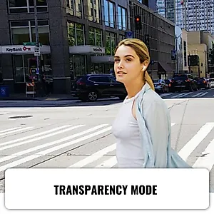 Saknip All-in-ONE Hybrid Active Noise Cancelling Wireless Earbuds, ANC in Ear Headphones IPX6 Waterproof Wireless Charging Bluetooth 5.1 Premium Deep Bass Earphones, White