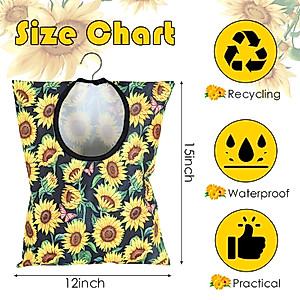 YLOLUL 2 Pcs Sunflower Clothes Pin Bag Clothespin Bag Holder Clothespin Holder 15 X 11 Inch Clothes Pin Hanging Bag Clothespin Bag for Clothesline Outdoor Outside Wardrobe and Laundry Room