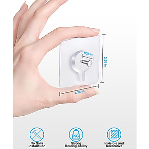 YOGEERNIC Adhesive Hooks for Wall(13lb Max), Wall Hangers Without Nails for Photos Frames, Utility Waterproof and Oil Resistant Hooks for Decorations and Bathroom Kitchen Racks -10 Pack