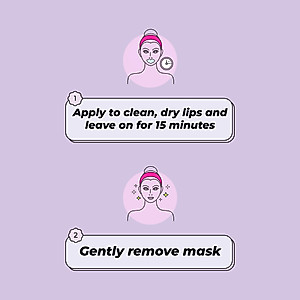 Vitamasques Lip Mask, 3-Pack - Cherry Vegan Collagen Lip Mask Sheets, Repair for Dry & Chapped Lips - Nourishing & Hydrating - Wild Cherries & Hyaluronic Acid - Vegan & Cruelty-Free