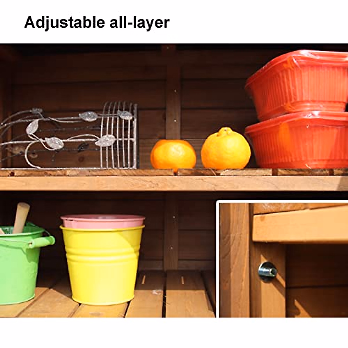 Outdoor Storage Cabinet with Adjustable Shelves Garden Tool Shed, Outdoor Garden Tools Waterproof Storage Box for Yard Patio
