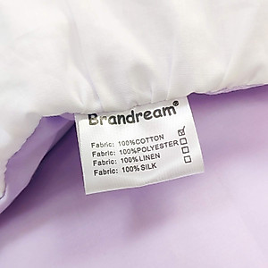 Brandream Girls Crib Bedding Sets White Purple Luxury Baby Nursery Bedding 4 Piece Ruffle Comforter Blanket Set, 100% Cotton