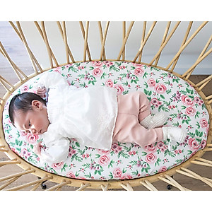 Bassinet Sheets for Baby Girl | Nursery Bedding Mattress Cover & Changing Pad Cover | Universal Size Fitted Sheet for Bassinet for Baby & Mattress Pad | Ultra-Soft Cotton Fabric 2-Pack Set