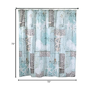 Avanti Linens - Fabric Shower Curtain, Ocean Inspired Bathroom Decor (Beachcomber Collection, 72")