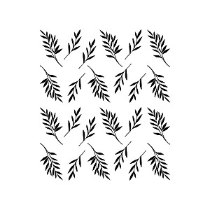 Set of 24 Vinyl Wall Art Decal - Palm Leaves Pattern - from 9" x 4" Each - Minimal Adhesive Sticker Nature Green Design for Home Bedroom Living Room Classroom Office Coffee Shop Store Decor (Black)