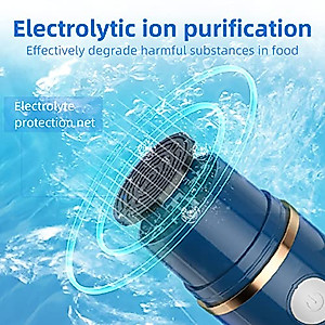 Fabenix Fruit and Vegetable Cleaning Machine, Fruit and Vegetable Cleaner, USB Wireless Food Purifier, Cleaner Device for Washing Fruits, Vegetables, Rice, Meat and Tableware (Blue)