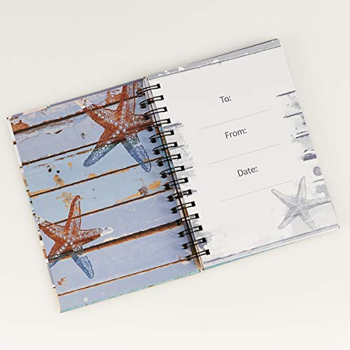 Christian Art Gifts Journal w/Scripture Be Still and Know Psalm 46:10 Bible Verse Coastal Beach 192 Ruled Pages, Large Hardcover Notebook, Wire Bound