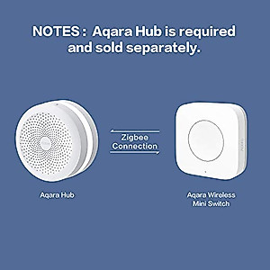 Aqara Smart Light Switch (with Neutral, Single Rocker) Plus Aqara Wireless Mini Switch, Requires AQARA HUB, Zigbee Connection, Remote Control and Set Timer for Home Automation