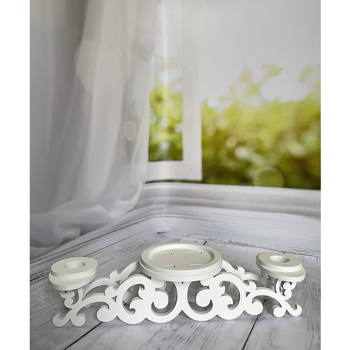 Unity Candle Holder-Unity Candle Stand-Unity Candle Holder Set-Pillar Candle Holder-Wedding Gift -Ceremony Decoration-Wedding Centerpiece (Pattern)