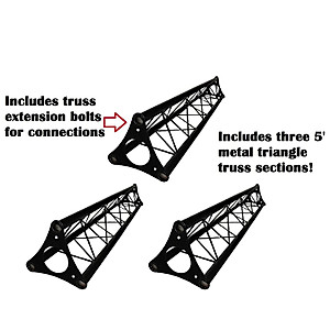 15' Wide Crank Triangular Trussing Mobile DJ Lighting Truss System Triangle 10" Diameter Trussing Instead of 6" Like Other Brands