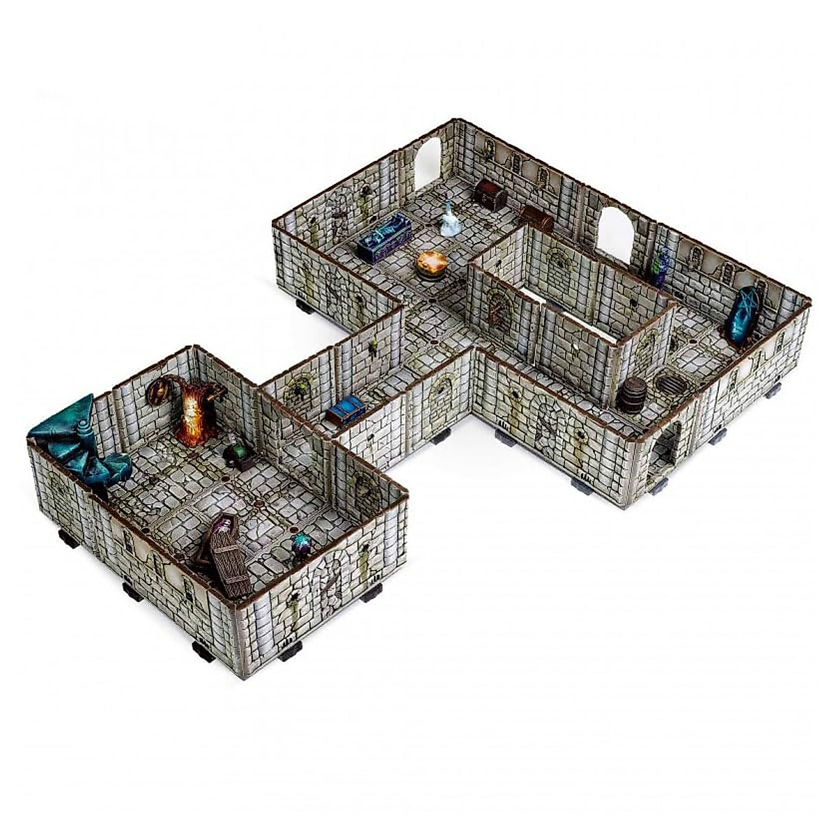 Dungeons & Lasers Fantasy Starter Set with 286 Pieces of Tabletop D&D Terrain and DND Accessories for 5E Compatible RPG Games - Unpainted and Unassembled - for Ages 14+