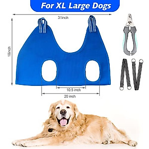 ATESON Pet Grooming Hammock for XL Large Dogs with Nail Clippers/Nail Trimmers/Grooming Scissors, Dog Grooming Harness for Nail Trimming, Pet Grooming Sling Helper, XL for X-Large Dogs