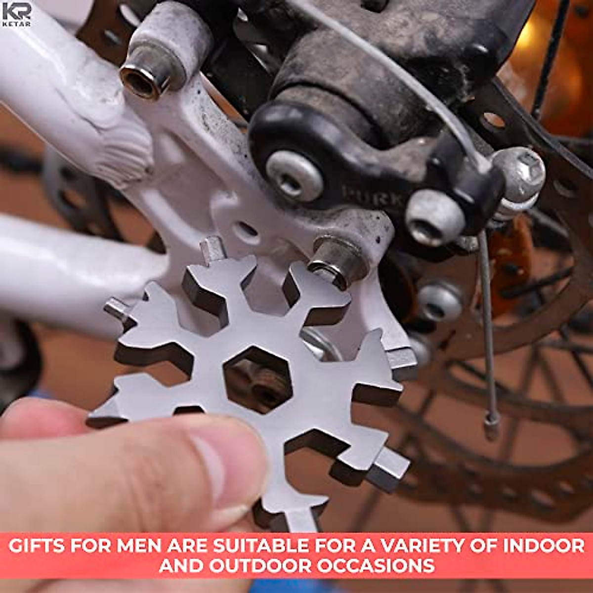6Pcs Snowflake Multitool Keychain Screwdriver - Pocket Screwdriver Keychain Bottle Opener Keychain Multitool Key Can Opener - Snowy Portable 18-in-1 Stainless Steel Snowflake Multi-Tool for Men