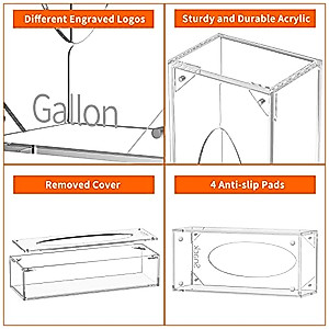 FEMELI Food Bag Storage Organizer, Acrylic Kitchen Drawer Baggie Box, Compatible with Gallon, Slider Quart, Freezer, Sandwich, Snack, Variety Size Bags, 4 separate Pack(Clear)