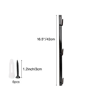 Fvstar 4pcs Mugs Racks Wall Mounted,Retro Cups Display Holder,Space-Saving Mugs Wall Hanging Hooks,Vertical Organizer Racks for Coffee Mugs and Kitchenware,Black